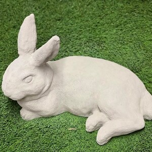 Laying Rabbit Split Ears Statue Concrete Rabbit Figurine Lying - Etsy