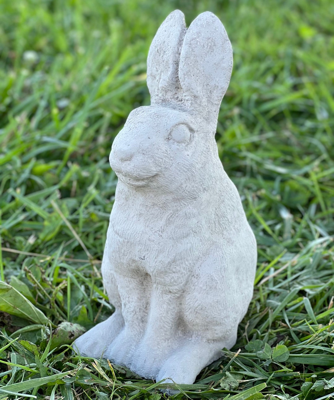 Sitting Rabbit Statue Concrete Small Bunny Figurine Wild Animal Figure ...