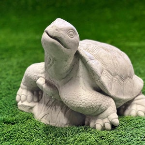 Concrete Ocean Turtle Statue Detailed Resting Turtle Figurine Garden ...