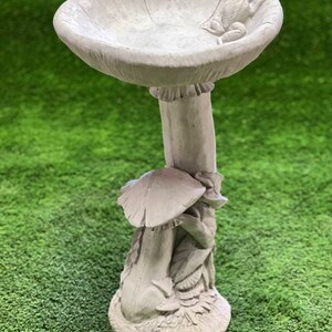Toadstool Concrete Birds Bath Statue Massive Birds Bath Figure Outdoor ...