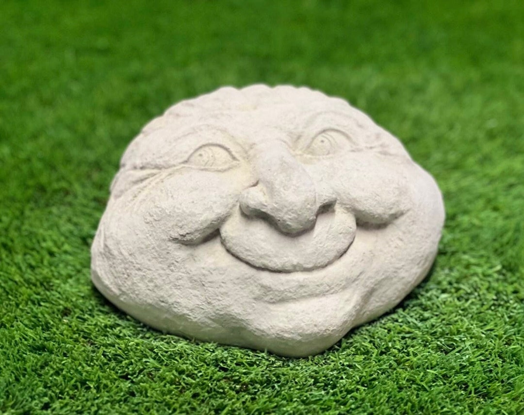 Realistic Grandma Face Statue Concrete Granny Face Figurine Creative ...