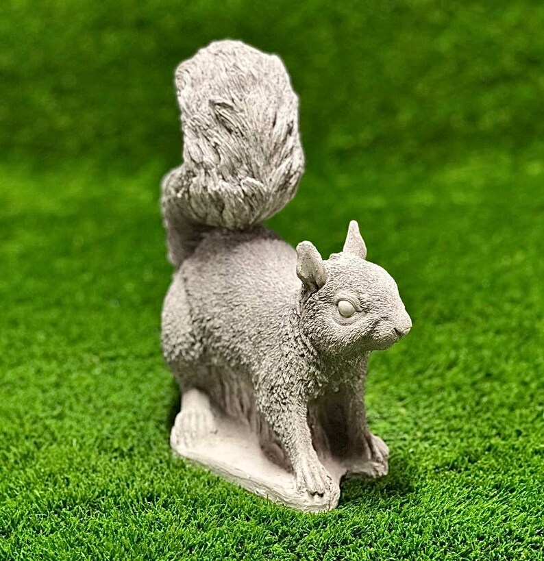 Wild Scampering Concrete Squirrel Statue Outdoor Squirrel - Etsy