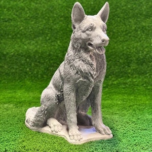Large Sitting German Shepherd Statue Massive Guardian Dog Figurine ...