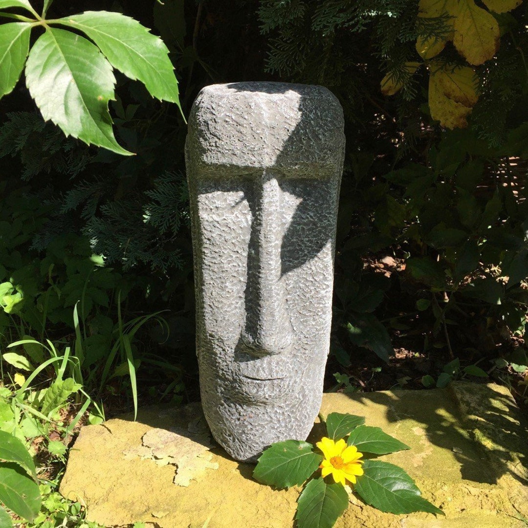 Massive Moai Head Statue Concrete Easter Island Style Statue Outdoor ...