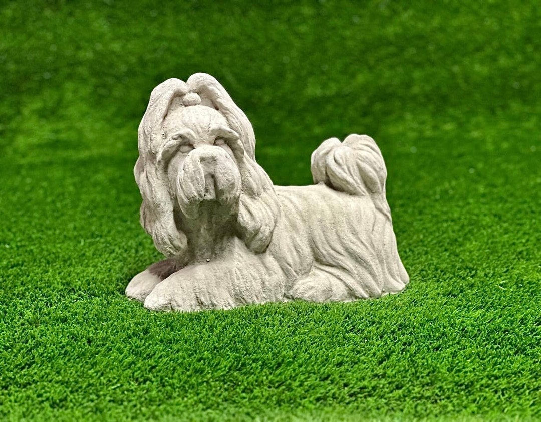 Concrete Shih Tzu Solid Rock Statue Outdoor Shih Tzu Memorial - Etsy