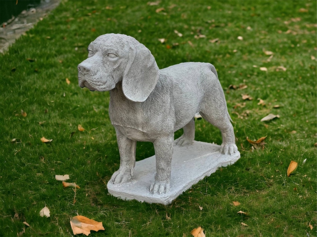 Concrete Standing Beagle Statue Massive Beagle Dog Figure Outdoor Large ...