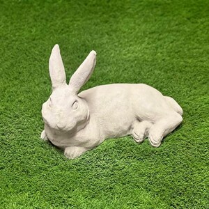 Laying Rabbit Split Ears Statue Concrete Rabbit Figurine Lying - Etsy