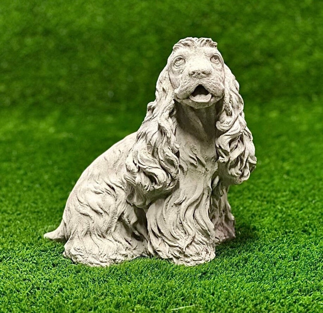 Cocker Spaniel Statue Detailed Cocker Spaniel Figurine Dog Concrete ...