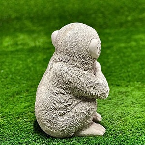 Sitting Monkey Statue Concrete Chimpanzee Monkey Figurine Wild Tropical ...
