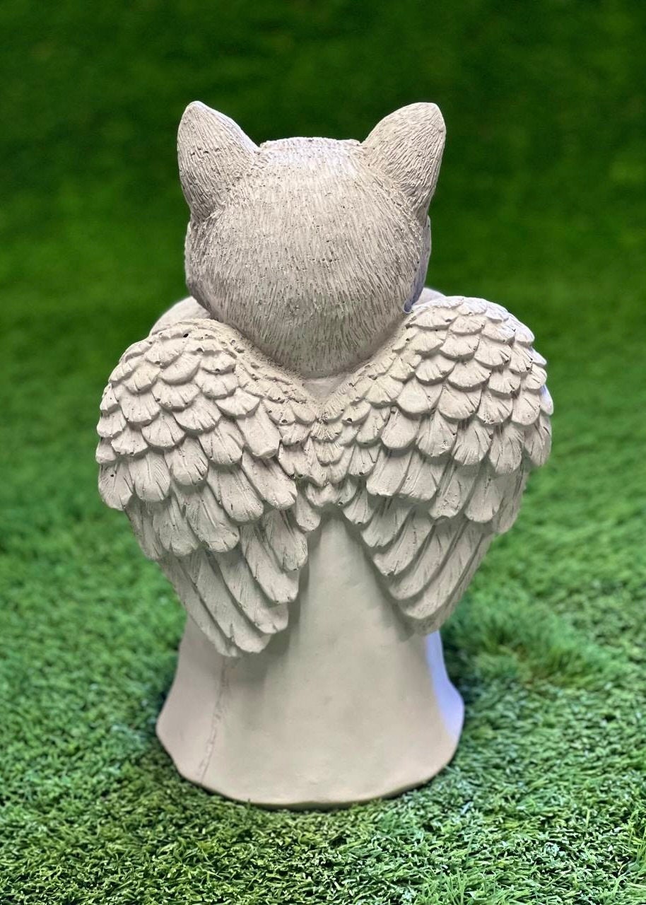 Concrete Praying Cat With Wings Statue Detailed Religious Cat - Etsy