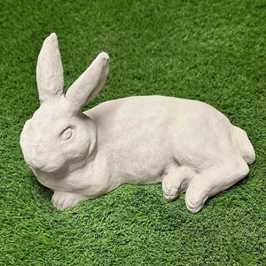 Laying Rabbit Split Ears Statue Concrete Rabbit Figurine Lying - Etsy