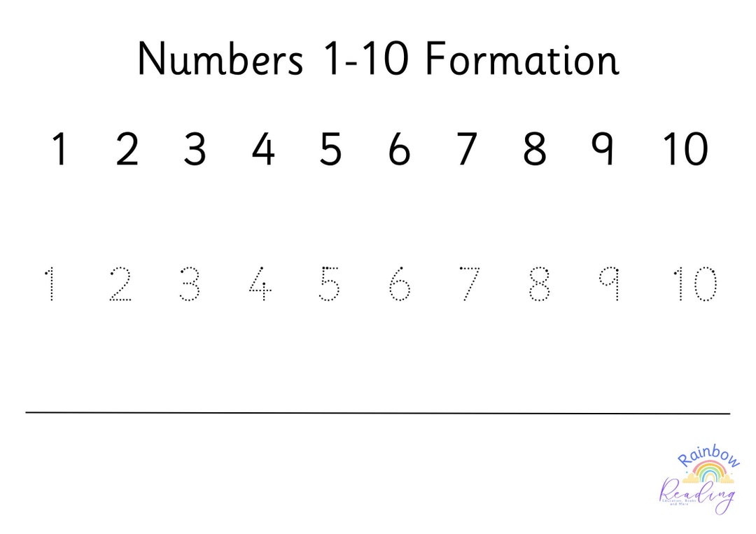 Numbers 1-10 Formation Sheet - Etsy