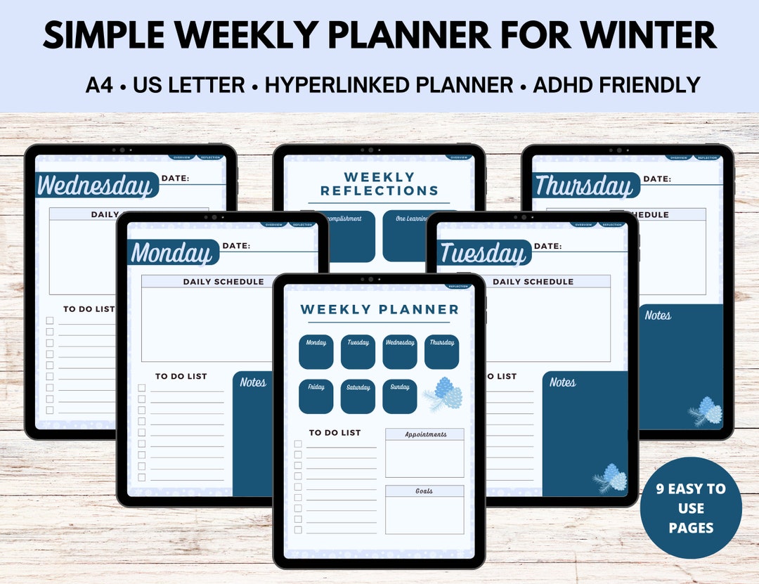 Simple, Easy to Use, Winter Themed Digital Planner - Goodnotes and ...