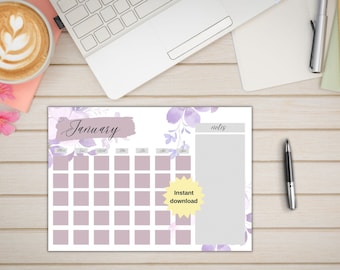 Purple Monthly Planner - Etsy