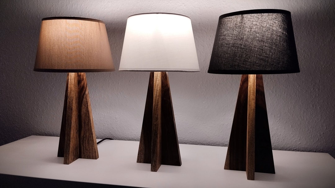 Table Lamp scandic 2 Made of Sheesham Rosewood in Scandi Japandi Style ...