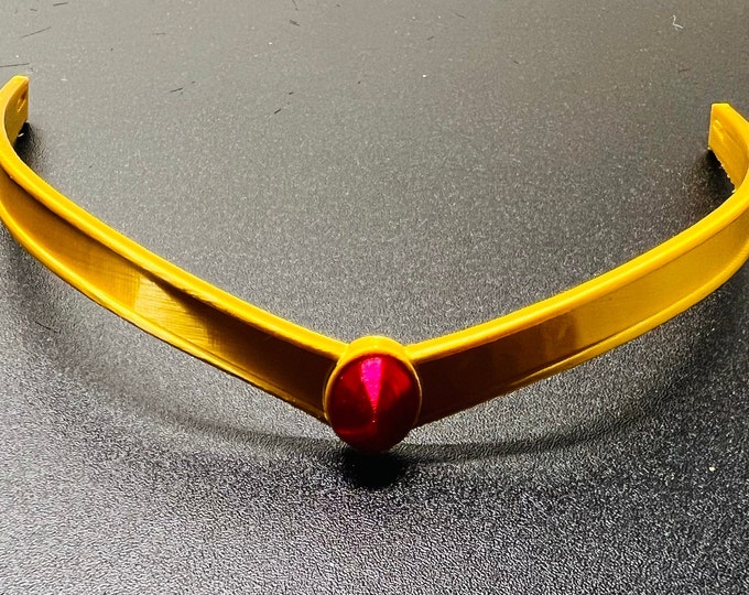 Serenity Moon Gold Tiara Sailor Neon Queen Crystal Rhinestone Metal ...