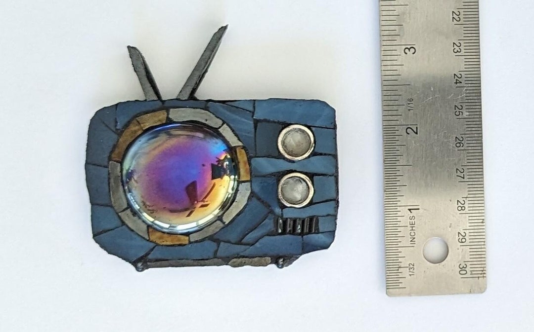 TV Magnet, Television, Old School TV, Mosaic Magnet, Kitchen Décor ...