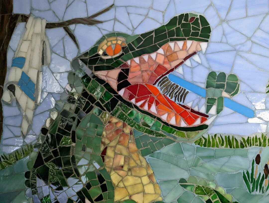 Alligator Wall Art, Luxury Wall Art, Stained Glass Mosaic, Glass Mosaic ...