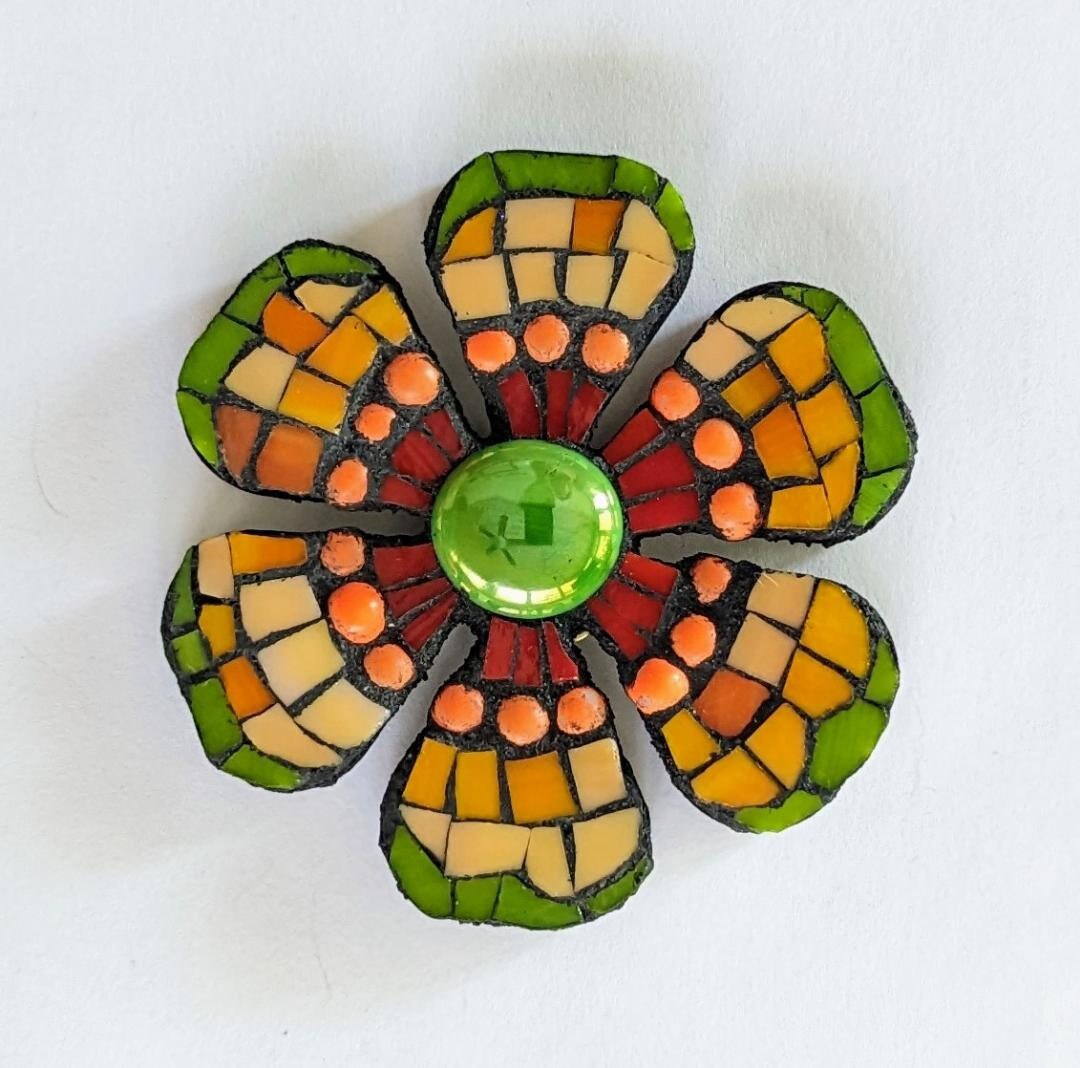 Flower Magnet, Mosaic Flower Magnet, Mosaic Flower, Fridge Magnet ...