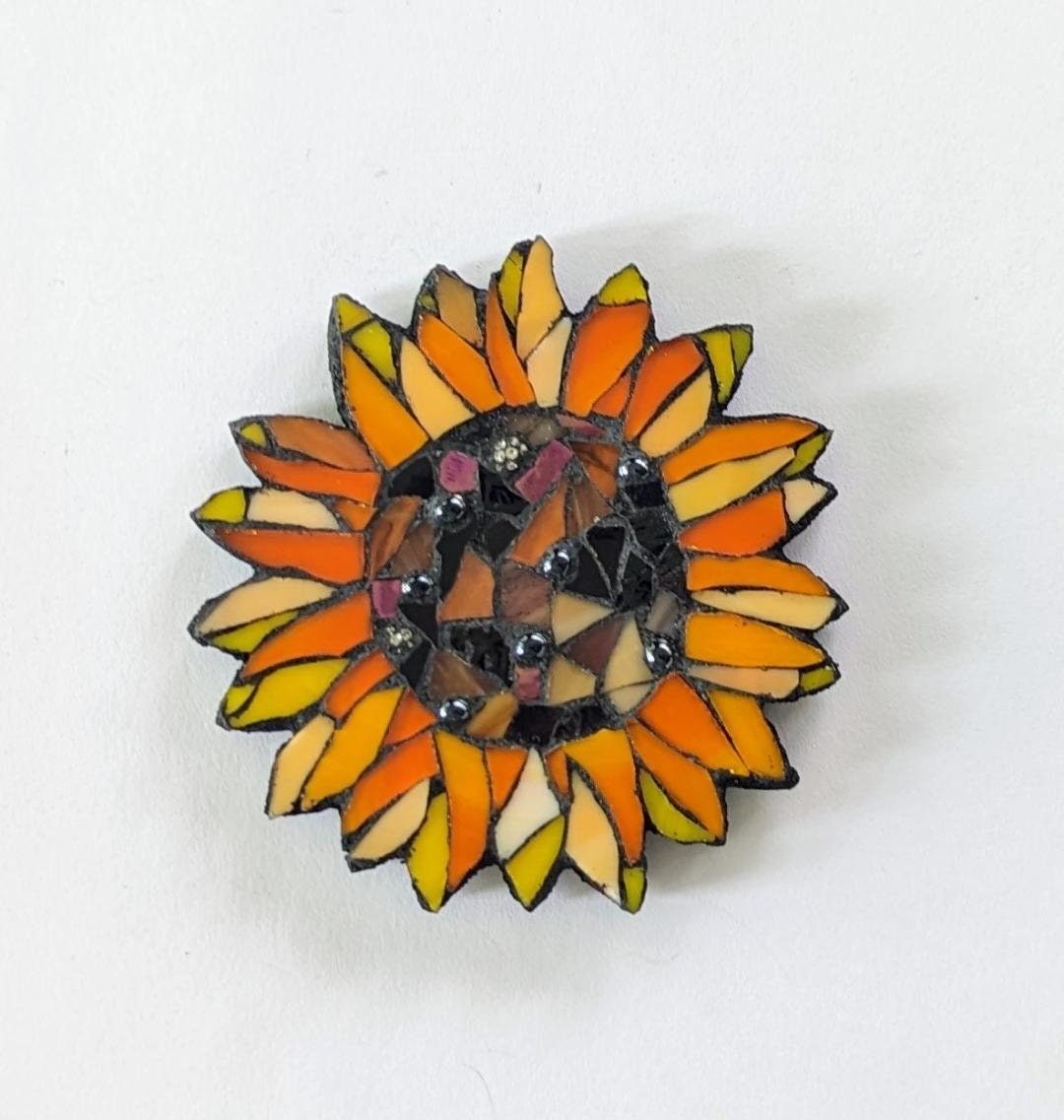 Sunflower Magnet, Sunflower Mosaic, Sunflower Fridge Magnet, Sunflower ...