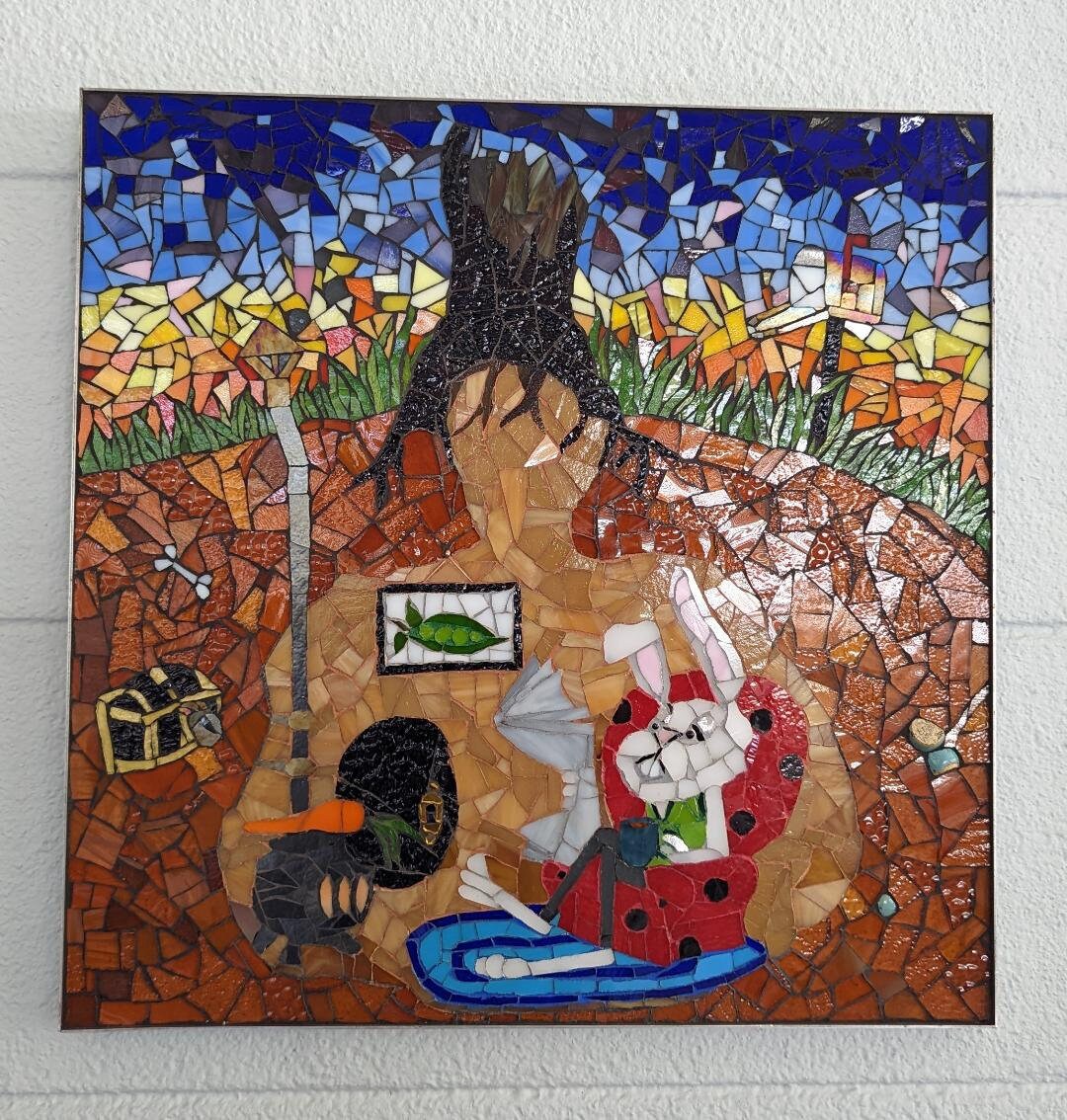 Glass Mosaic, Wall Art, Luxury Gift, Rabbit Hole, Down the Rabbit Hole ...