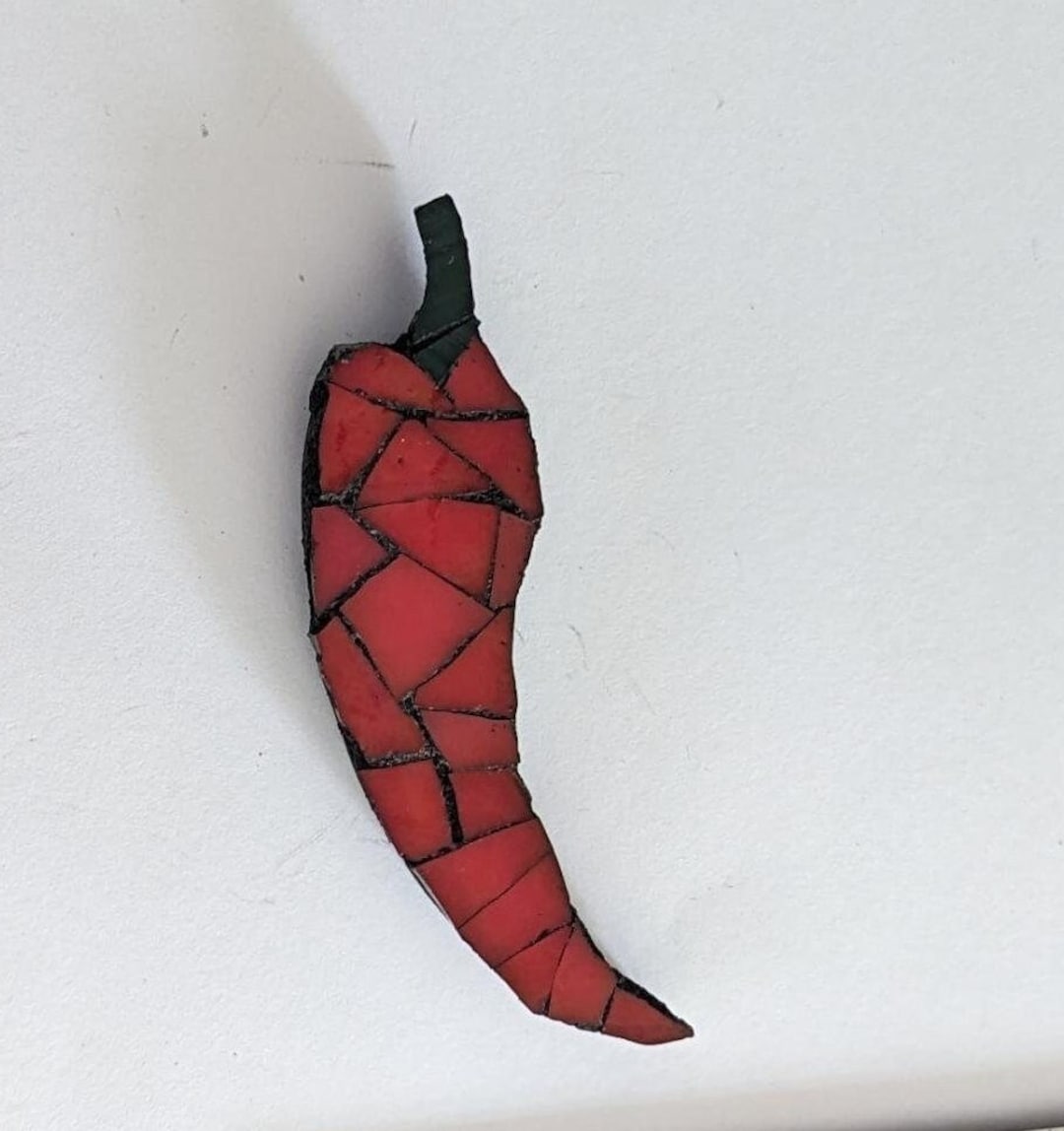 Chili Pepper, Mosaic Magnet, Stained Glass Mosaic, Fridge Magnet ...