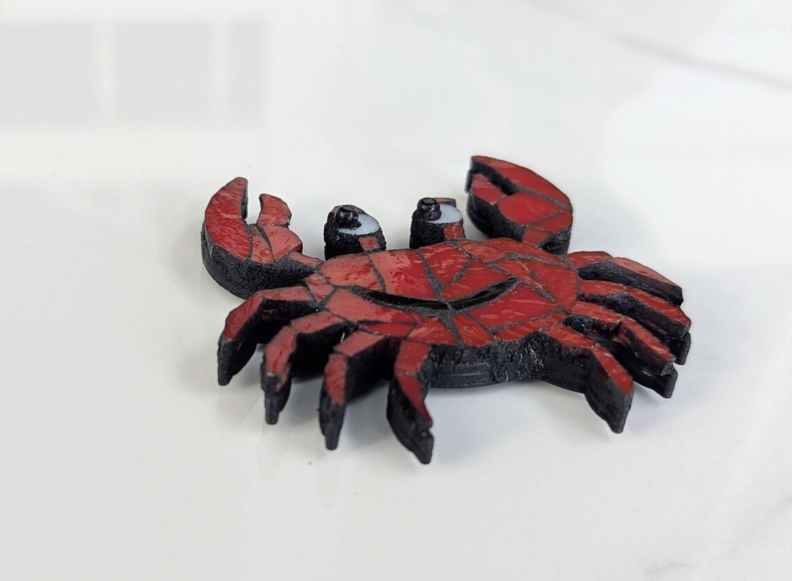 Crab Magnet, Crab Mosaic, Mosaic Crab, Fridge Magnet, Refrigerator ...