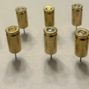 Handmade Once Fired 9MM Bullet Thumb Tacks - Set of 15 / 9MM Bullet ...