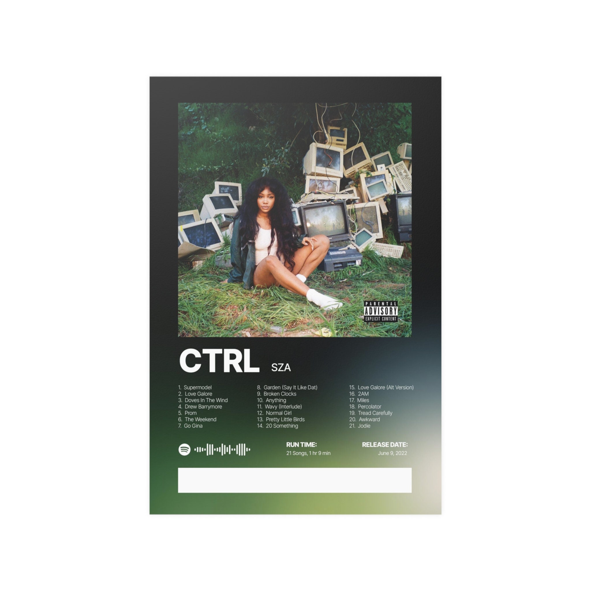 CTRL SZA Album Print Satin Poster | Album Poster Designed & Sold By Dan ...