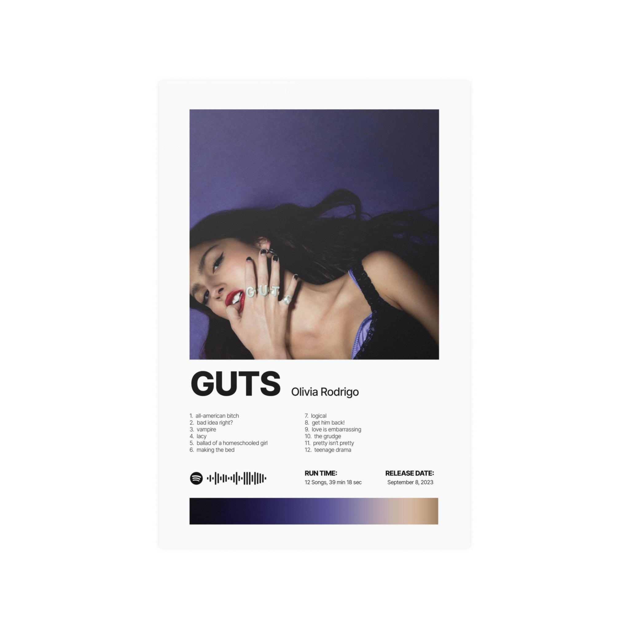 GUTS Olivia Rodrigo Album Poster sold by Kseniya Urban | SKU 4460296 ...