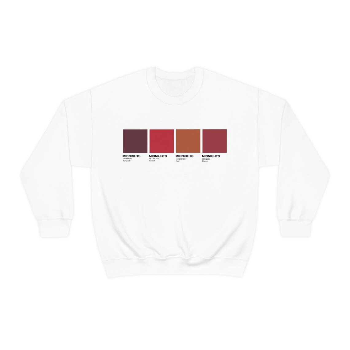 Midnights Maroon Pantone Spectrum Crewneck Pullover Sweatshirt - Etsy