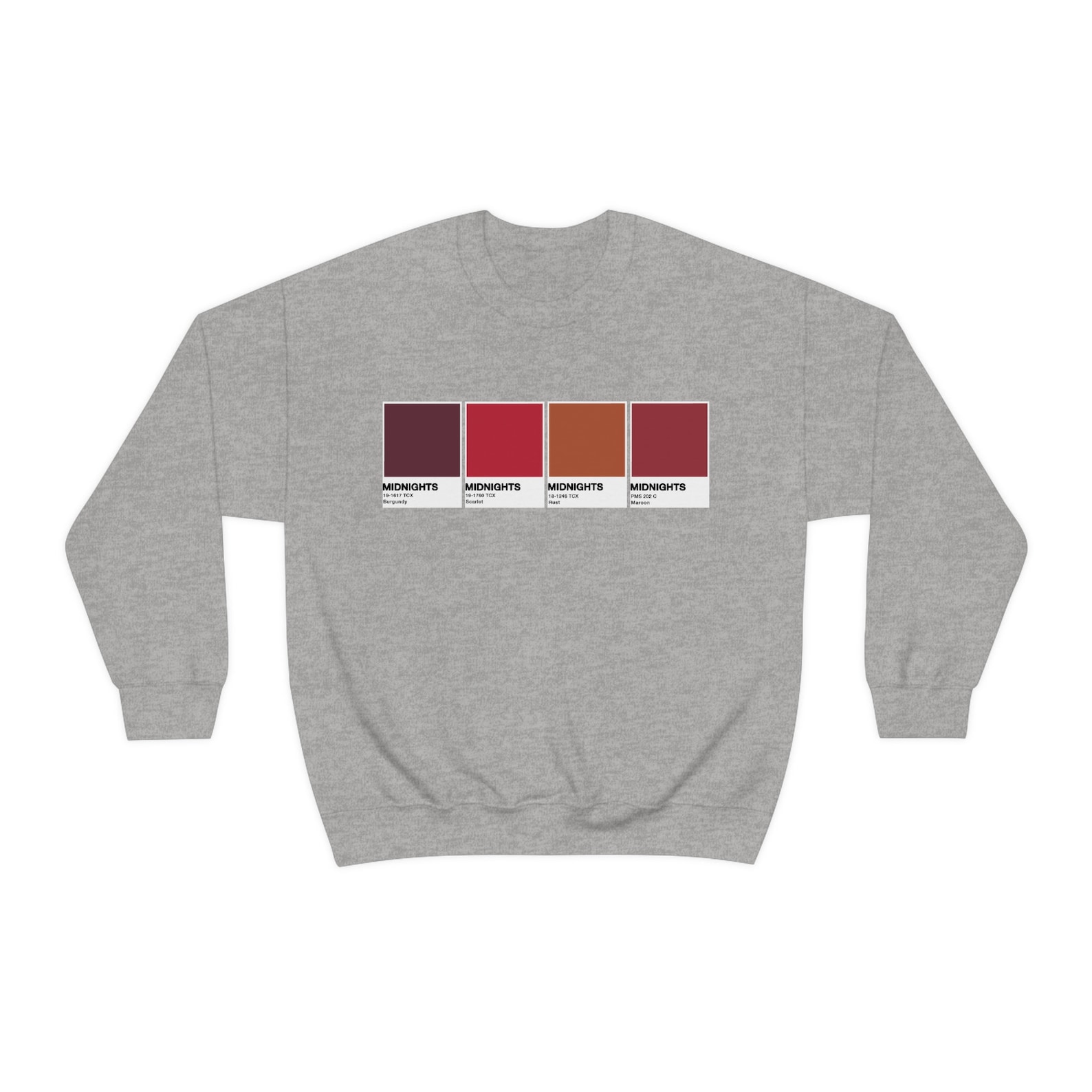 Midnights Maroon Pantone Spectrum Crewneck Pullover Sweatshirt - Etsy