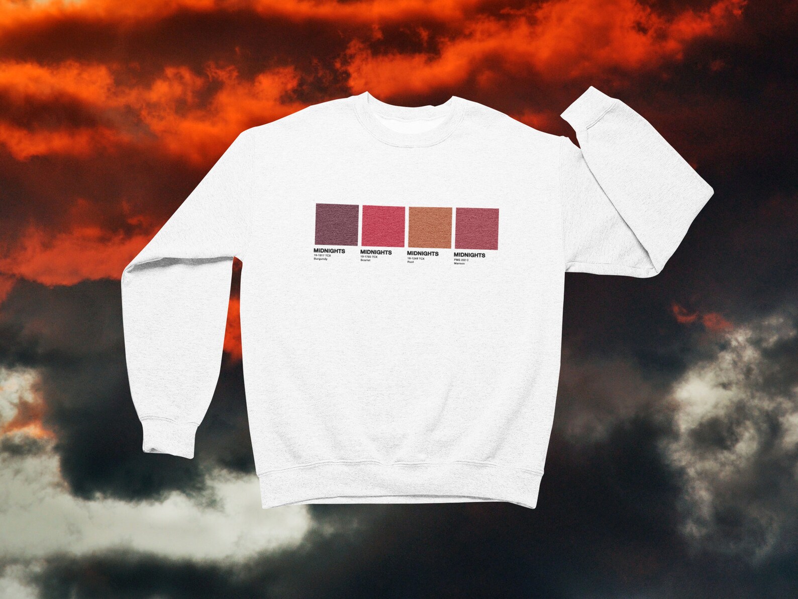 Midnights Maroon Pantone Spectrum Crewneck Pullover Sweatshirt - Etsy