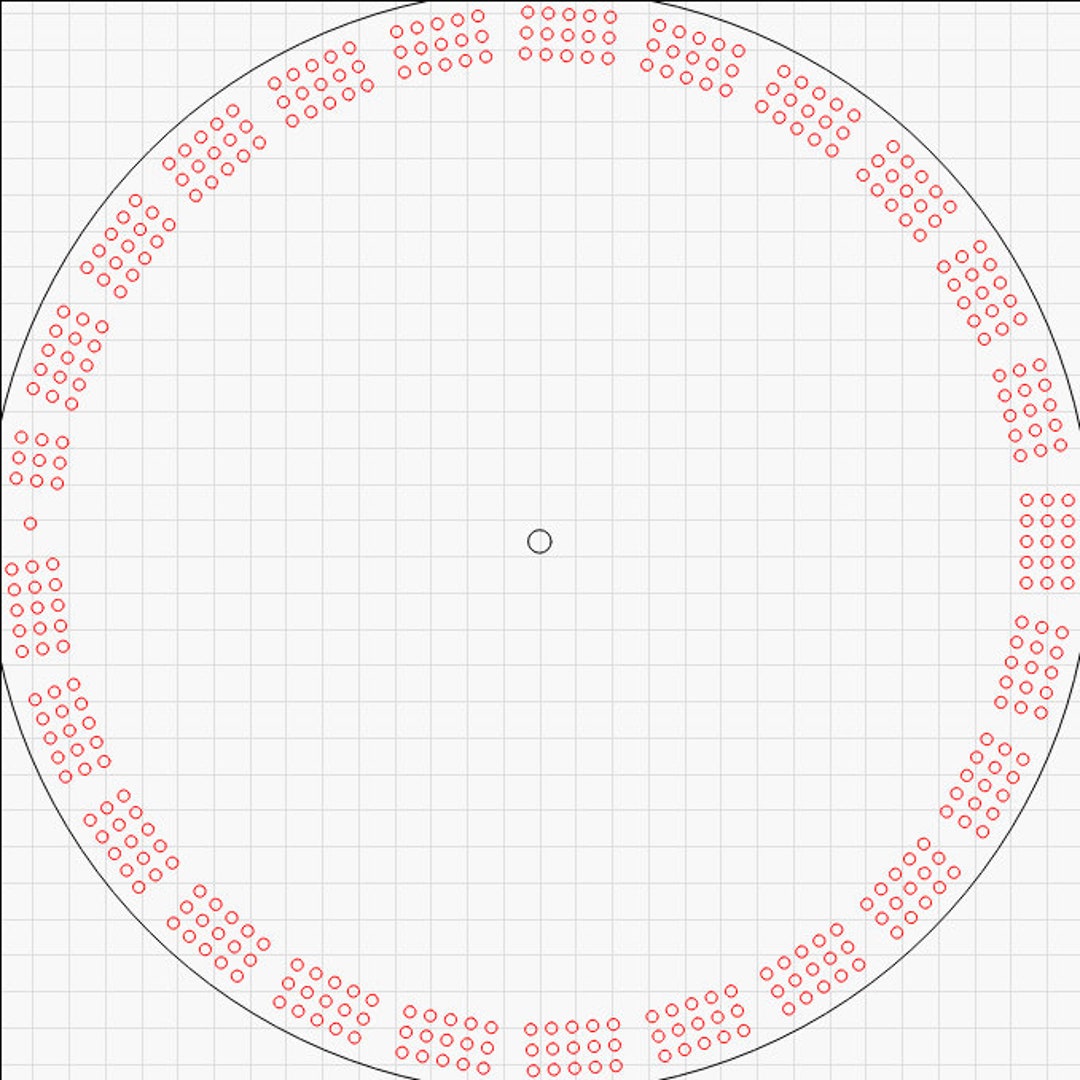 12" Circle Cribbage Board Template - Etsy