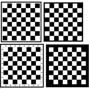 Chess/checkers Board Template Bundle (4) - Etsy