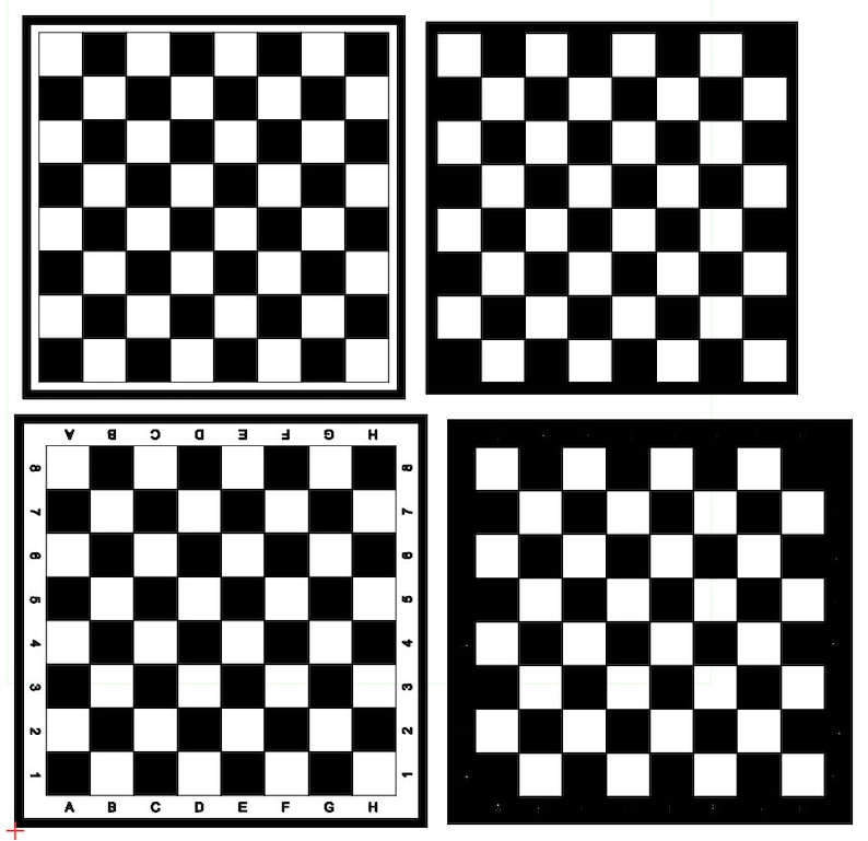 Chess/checkers Board Template Bundle (4) - Etsy