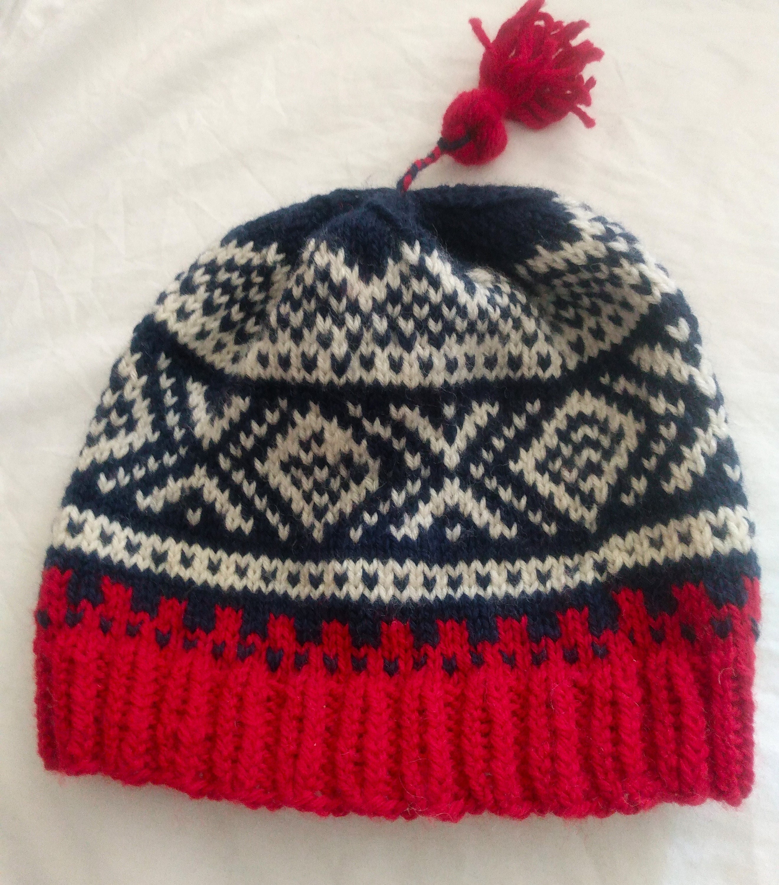 Classic Norwegian Marius Knit Hat, Traditional Nordic Design Beanie ...
