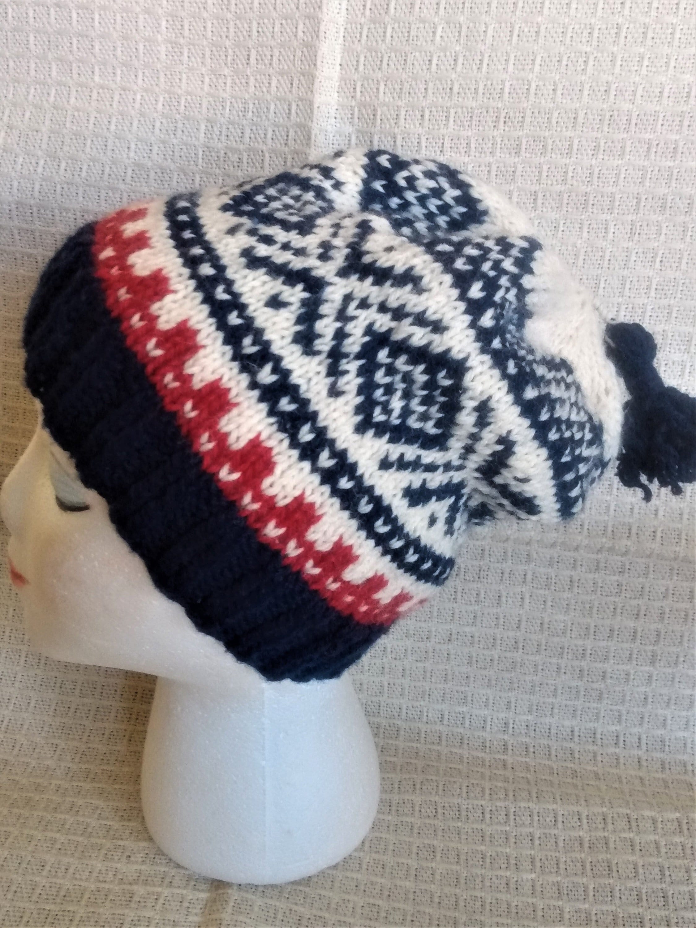 Classic Norwegian Marius Knit Hat, Traditional Nordic Design Beanie ...