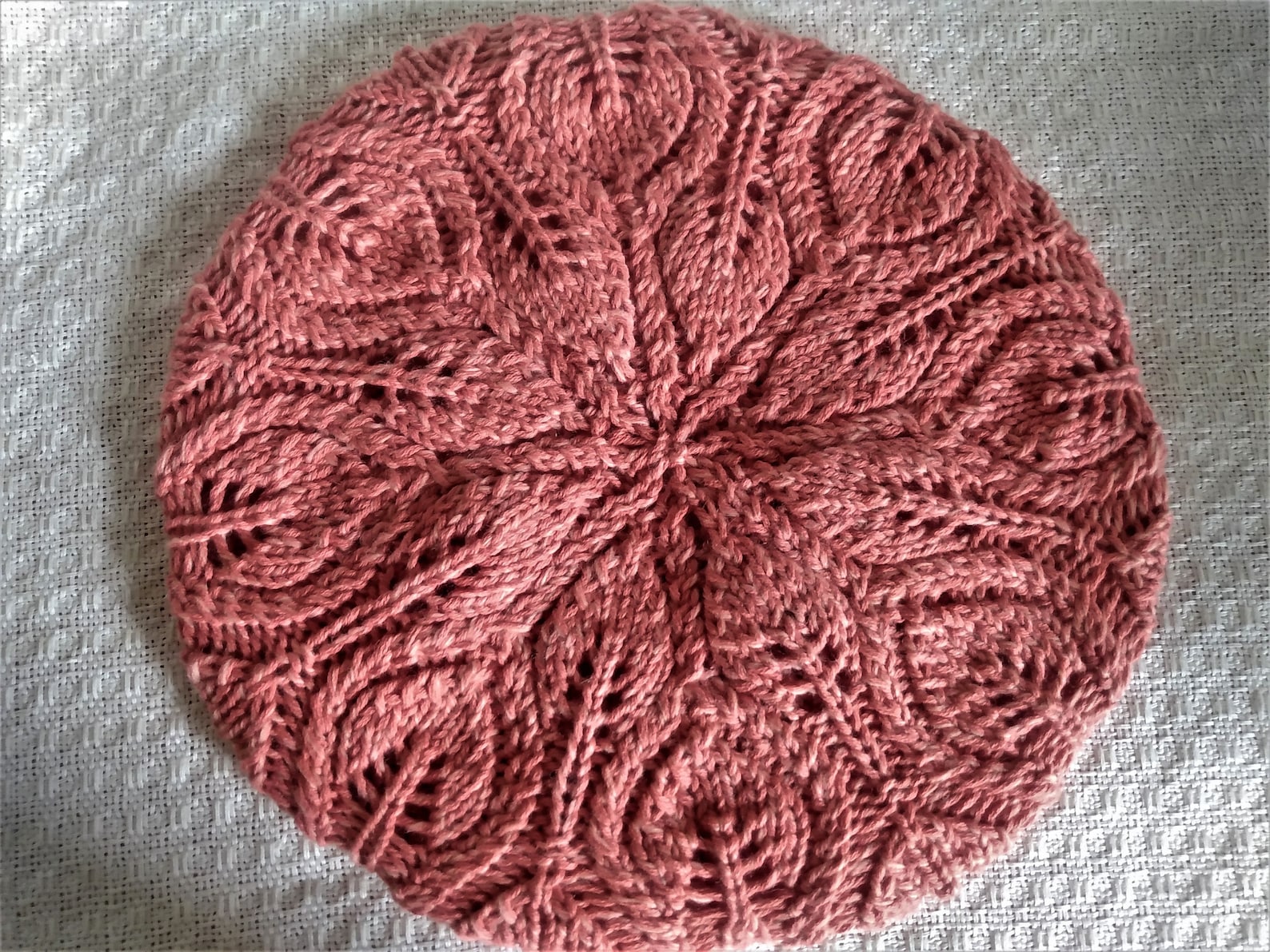 Falling Leaves Tweed Beret, Lace Beret for Women, Lace Knit Hat for ...
