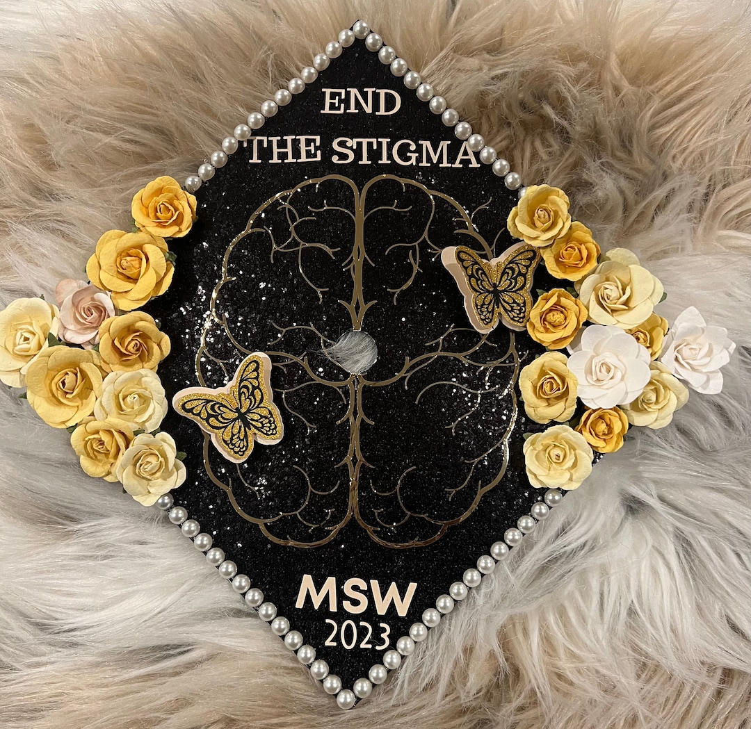 Mental Health Graduation Cap Topper Therapist / Social Worker Custom ...