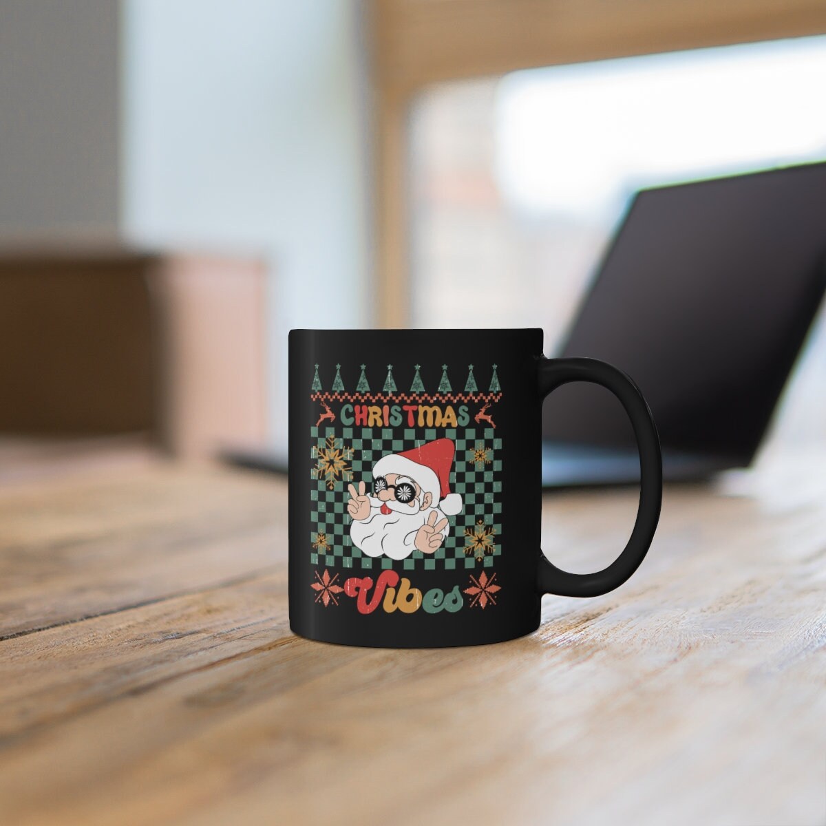 Christmas Vibes Mug, Retro Ugly Sweater Mug, Christmas Mug, Retro ...