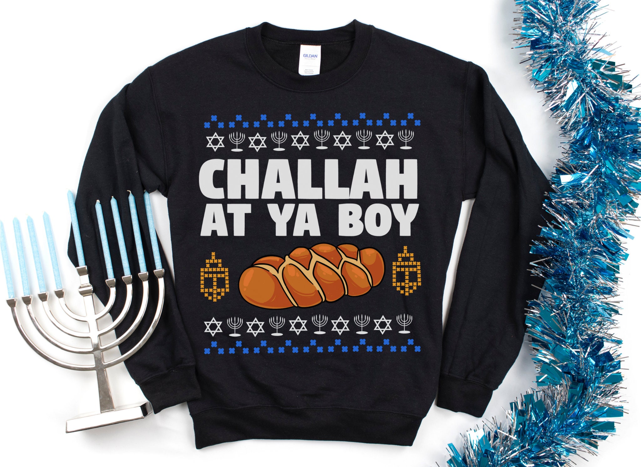 Challah Ugly Sweater, Hanukkah Ugly Sweater, Hanukkah Shirt ...