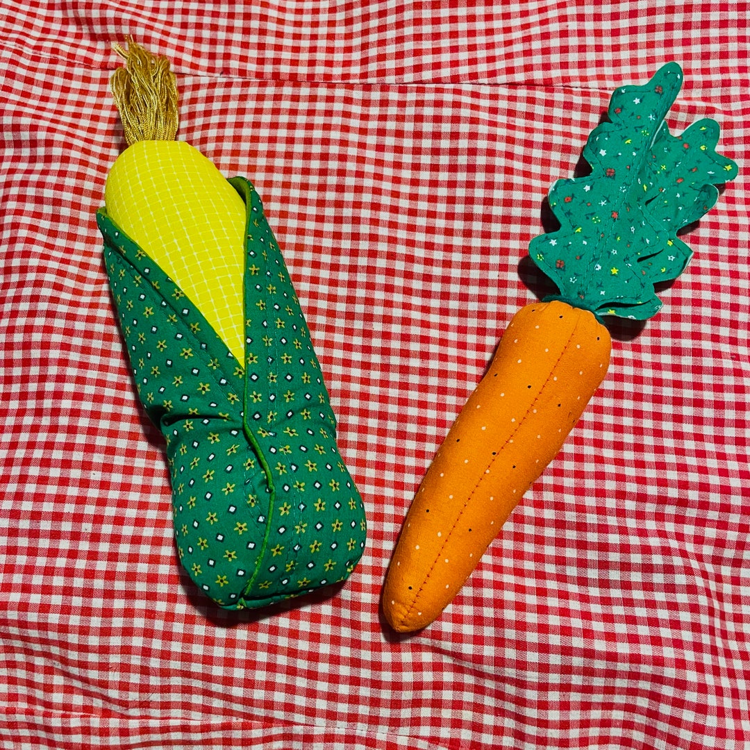 Vintage Avon Calico Garden Fabric Pomanders Set of 2, Carrot & Corn - Etsy