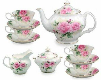 Gracie China Beau Rose Bone China 11 Piecestea Set - Etsy