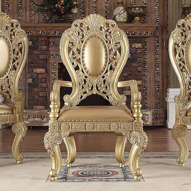 Luxury Metallic Bright Gold 7 Pieces Dining Room Set HD-8016 - Etsy
