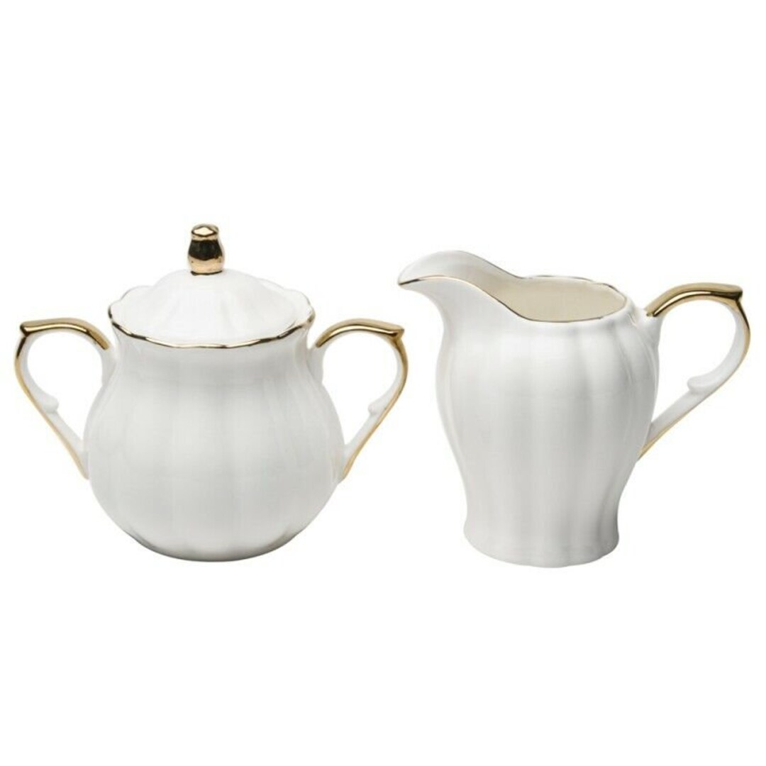Luxury Gold White Scallop Tea Set by Grace - Etsy