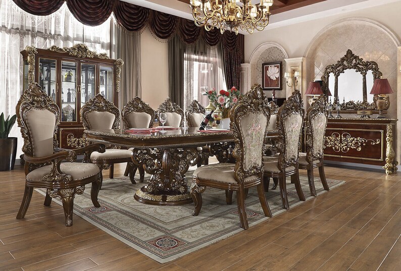 The Luxury Traditional Dining Room 9 Piece Set HD-1803 - Etsy