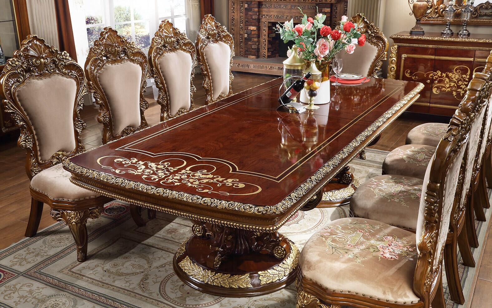 The Luxury Traditional Dining Room 9 Piece Set HD-1803 - Etsy