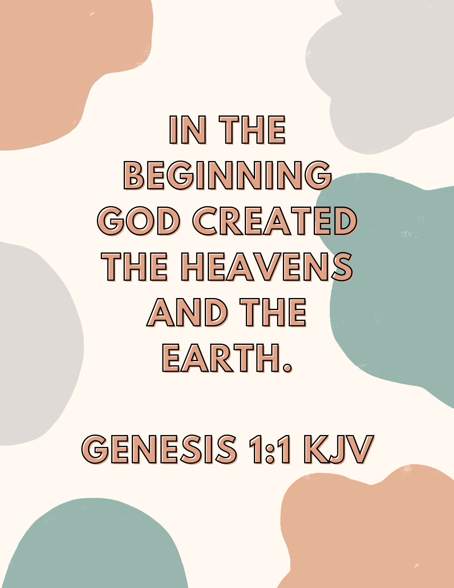 Boho Memory Verse Printable Genesis 1:1 - Etsy