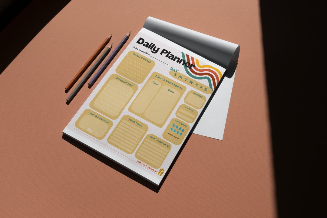 Printable Daily Life Planner Retro Stripes Everyday - Etsy